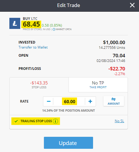 What is a Trailing Stop Loss? | eToro Help