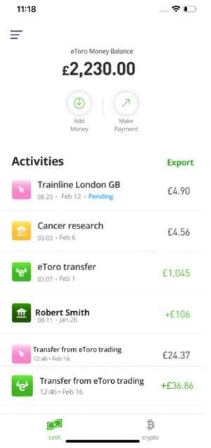 How do I send or receive money using eToro Money? | eToro Help