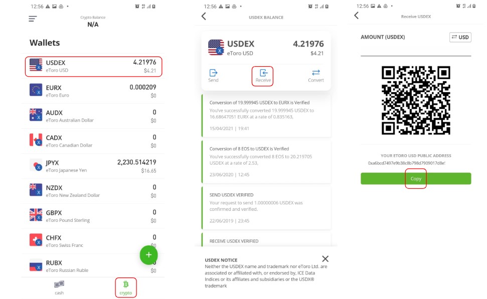 How can I see my eToro Money crypto wallet’s public address? | eToro Help